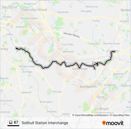 87 Route: Schedules, Stops & Maps - Solihull Station Interchange (Updated)