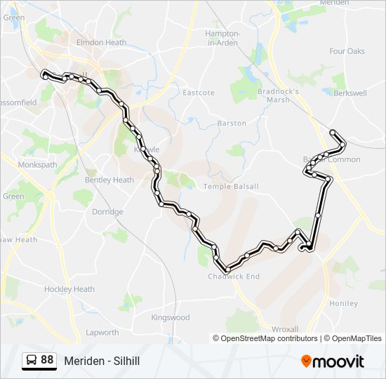 88 Route: Schedules, Stops & Maps - Balsall Common (Updated)