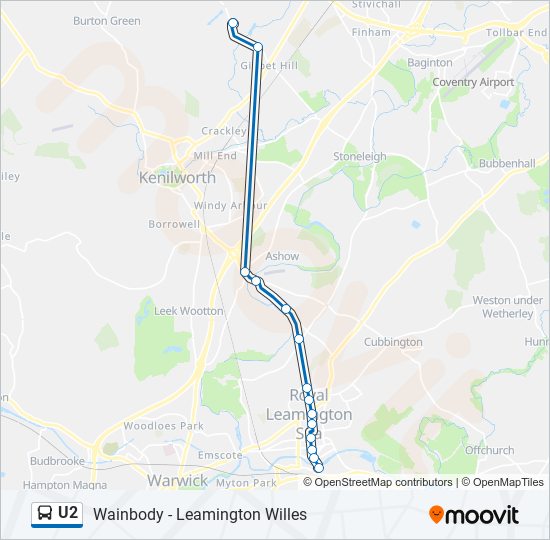 u2 Route: Schedules, Stops & Maps - Leamington Spa (Updated)