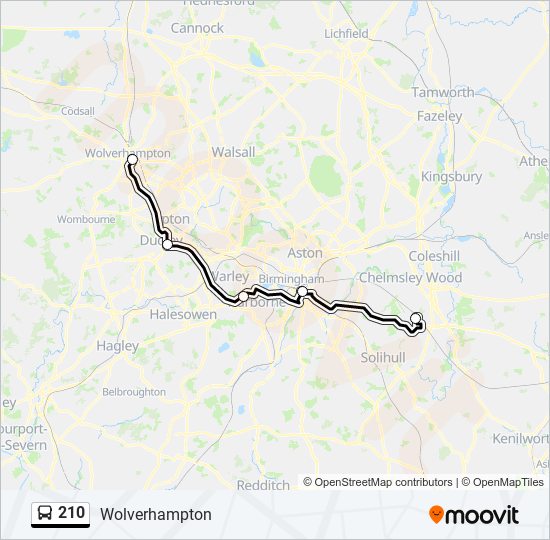 210 Route: Schedules, Stops & Maps - Wolverhampton (Updated)