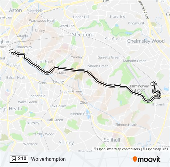 210 Route: Schedules, Stops & Maps - Wolverhampton (Updated)
