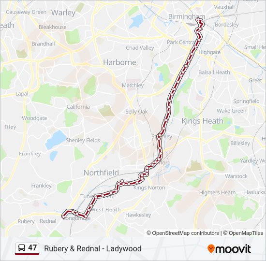 47 Route: Schedules, Stops & Maps - Birmingham (Updated)