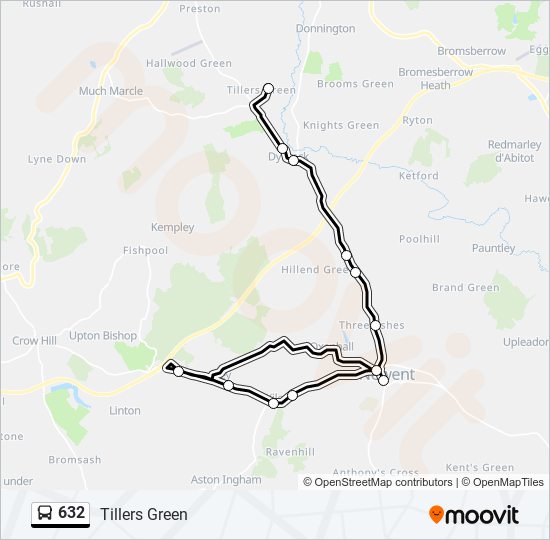 632 Route: Schedules, Stops & Maps - Tillers Green (Updated)