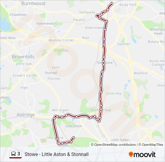 3 Route: Schedules, Stops & Maps - Lichfield City Centre (Updated)