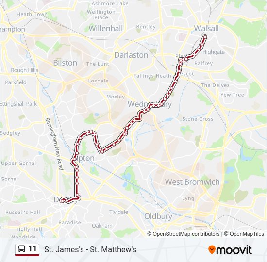 11 Route: Schedules, Stops & Maps - Dudley (Updated)