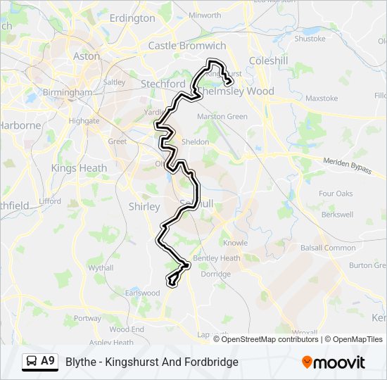 a9 Route: Schedules, Stops & Maps - Blythe Gate (Updated)