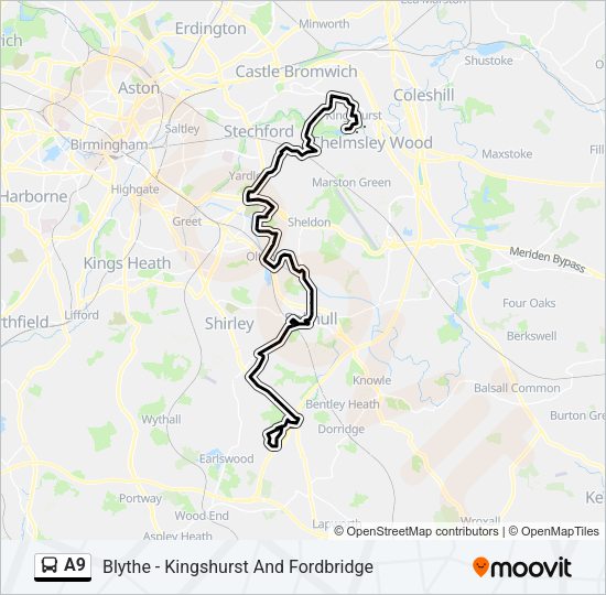 a9 Route: Schedules, Stops & Maps - Kingshurst (Updated)