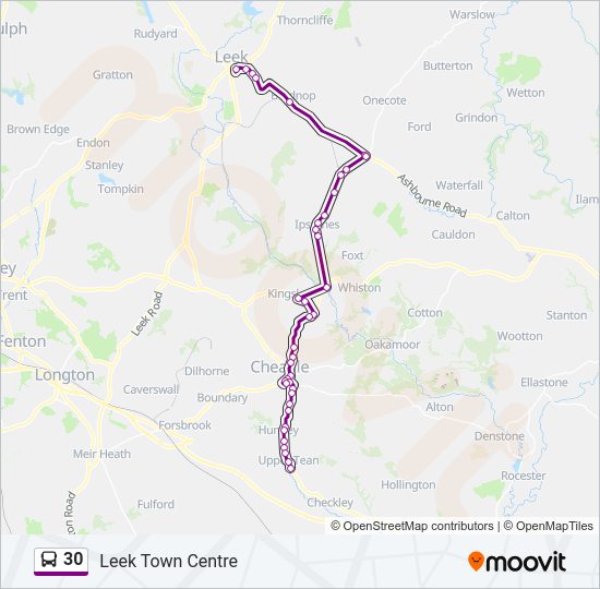 30 Route: Schedules, Stops & Maps - Leek Town Centre (Updated)