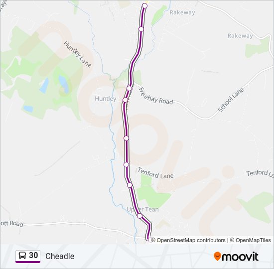 30 Route: Schedules, Stops & Maps - Cheadle (Updated)