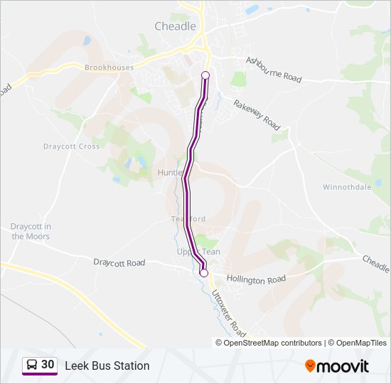 30 Route: Schedules, Stops & Maps - Leek Bus Station (Updated)