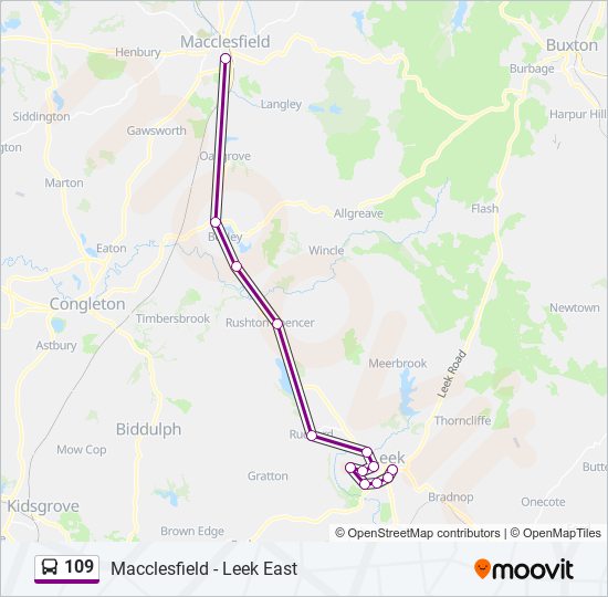 109 Route: Schedules, Stops & Maps - Leek Town Centre (Updated)