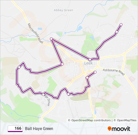 166 Route: Schedules, Stops & Maps - Ball Haye Green (Updated)