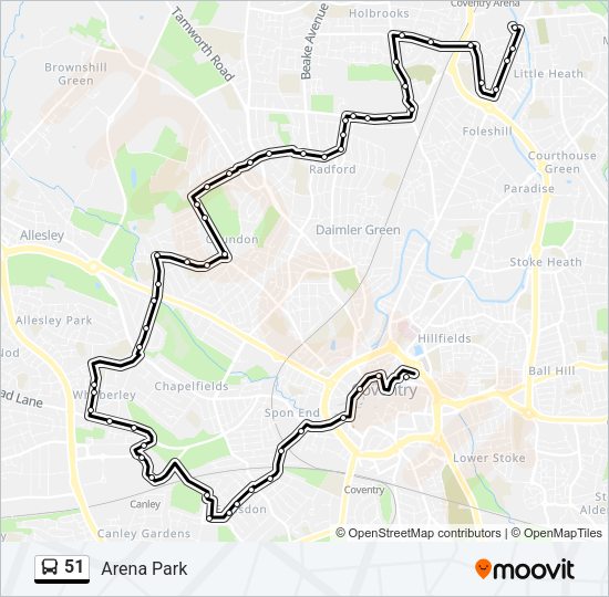51 Route: Schedules, Stops & Maps - Arena Park (Updated)