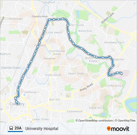 20a Route: Schedules, Stops & Maps - University Hospital (Updated)