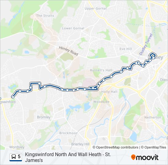 5 Route: Schedules, Stops & Maps - Kingswinford (Updated)