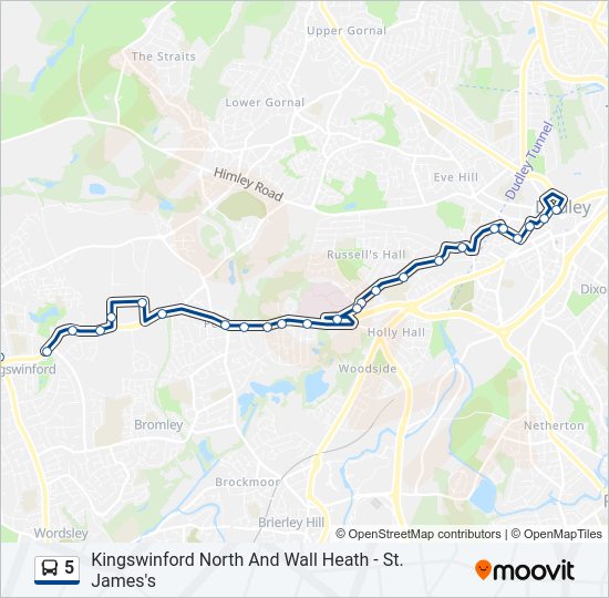 5 Route: Schedules, Stops & Maps - Kingswinford (Updated)