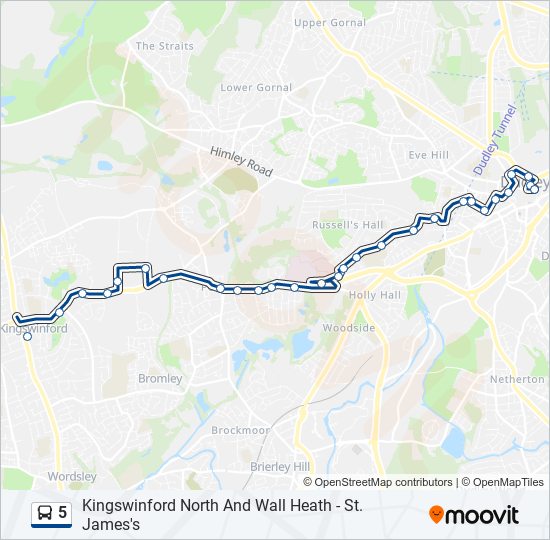 5 Route: Schedules, Stops & Maps - Kingswinford (Updated)