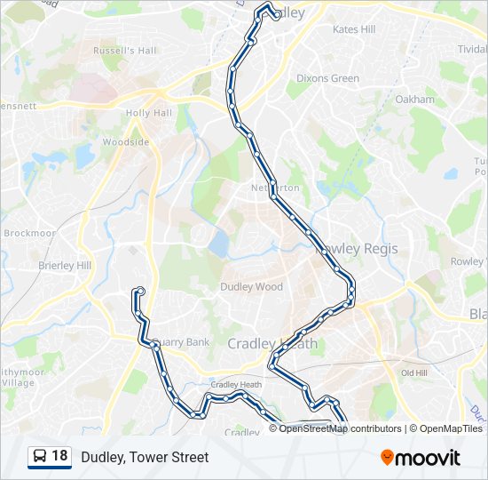 18 Route: Schedules, Stops & Maps - Dudley, Tower Street (Updated)