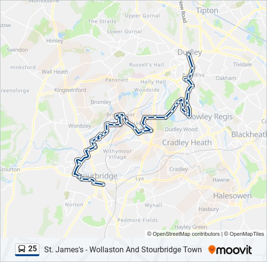 25 Route: Schedules, Stops & Maps - Dudley (Updated)