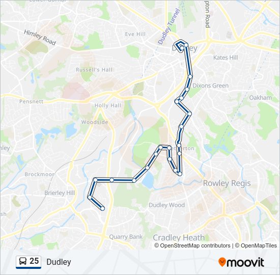 25 Route: Schedules, Stops & Maps - Dudley (Updated)