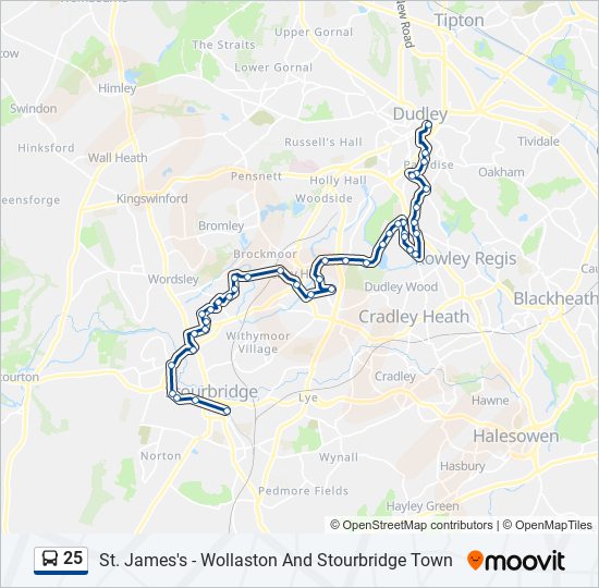25 Route: Schedules, Stops & Maps - Stourbridge (Updated)