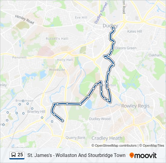 25 Route: Schedules, Stops & Maps - Dudley (Updated)