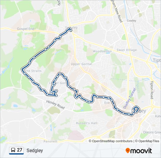 27 Route: Schedules, Stops & Maps - Sedgley (Updated)