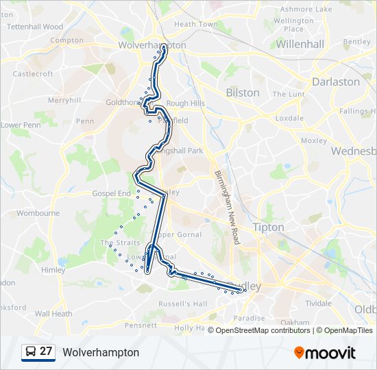 27 Route: Schedules, Stops & Maps - Wolverhampton (Updated)
