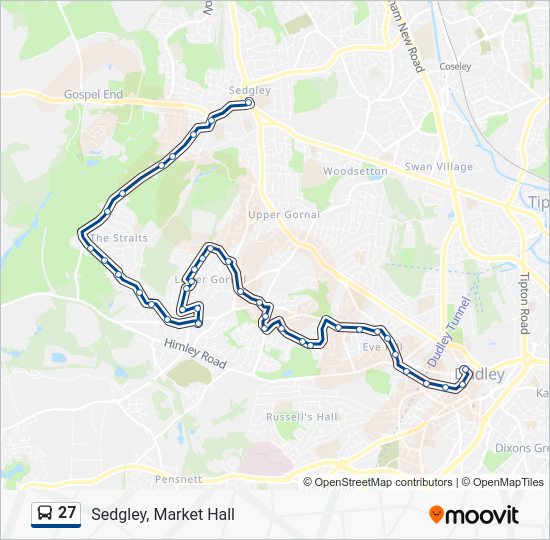 27 Route: Schedules, Stops & Maps - Sedgley, Market Hall (Updated)