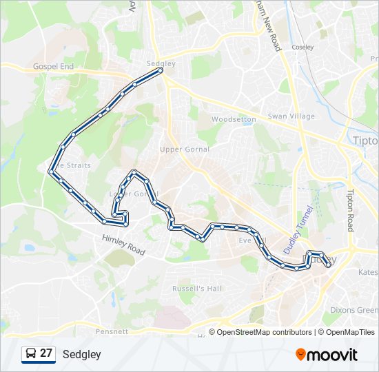 27 Route: Schedules, Stops & Maps - Sedgley (Updated)
