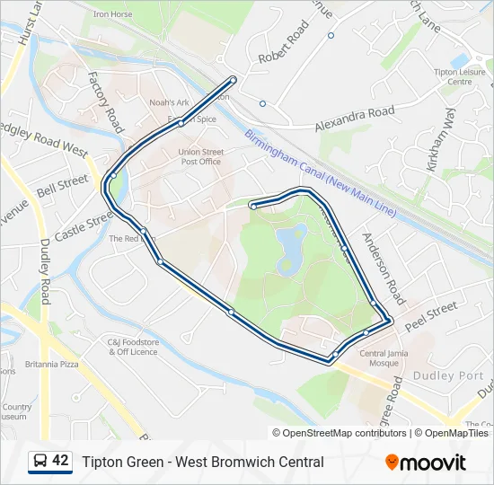42 Route: Schedules, Stops & Maps - Tipton Baths (Updated)