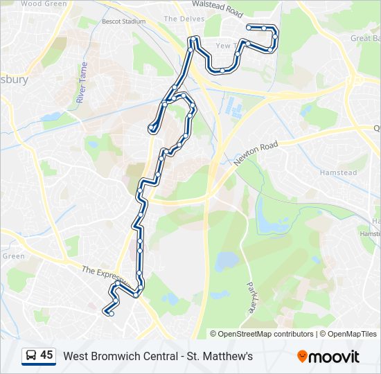 45 Route: Schedules, Stops & Maps - Yew Tree (Updated)