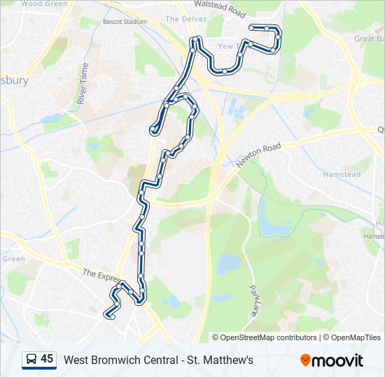 45 Route: Schedules, Stops & Maps - Yew Tree (Updated)