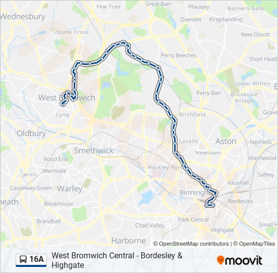 16a Route: Schedules, Stops & Maps - Digbeth (Updated)
