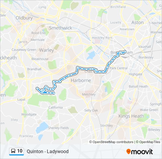 10 Route: Schedules, Stops & Maps - Woodgate Valley North (Updated)