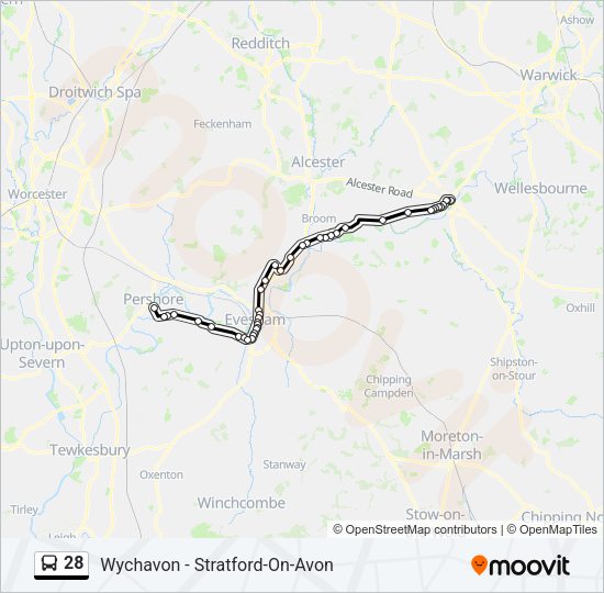 28 Route: Schedules, Stops & Maps - Pershore (Updated)