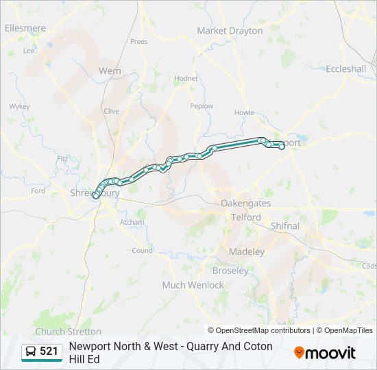 521 Route: Schedules, Stops & Maps - Newport (Updated)