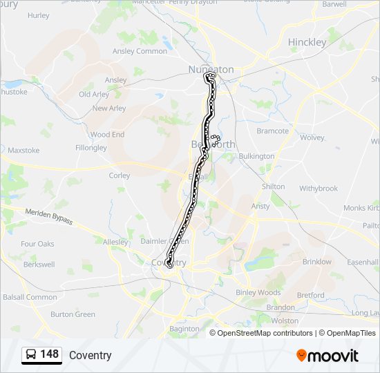 148 Route: Schedules, Stops & Maps - Coventry (Updated)