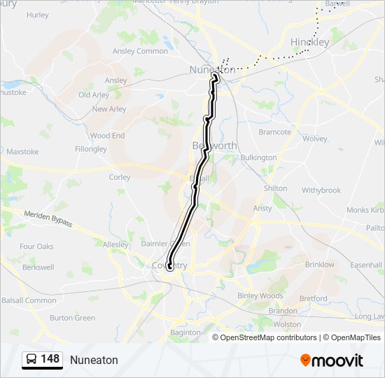 148 Route: Schedules, Stops & Maps - Nuneaton (Updated)
