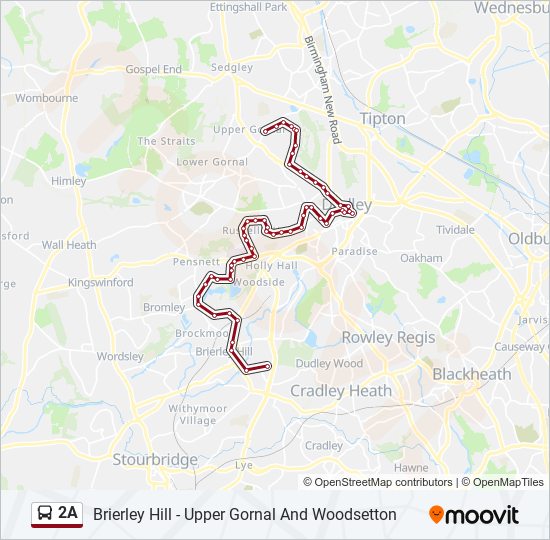 2a Route: Schedules, Stops & Maps - Upper Gornal (Updated)