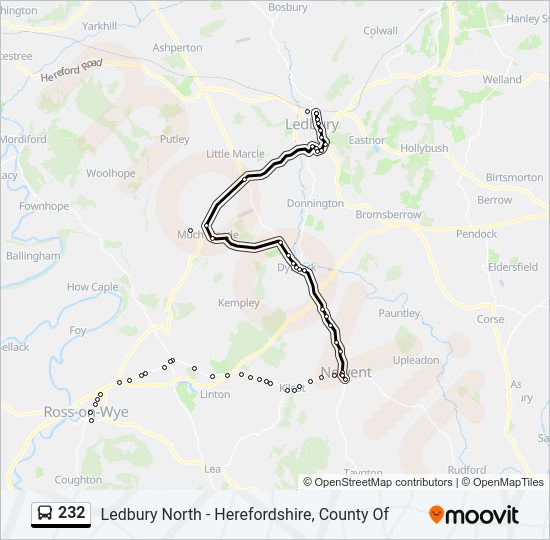 232 Route: Schedules, Stops & Maps - Ledbury (Updated)