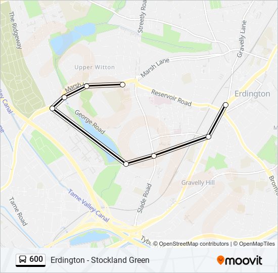 600 Route: Schedules, Stops & Maps - Erdington (Updated)
