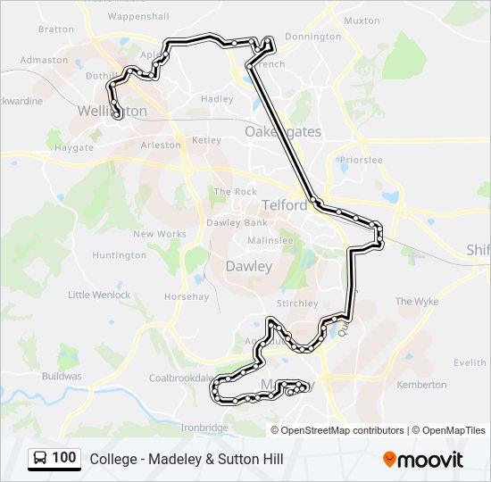 100 Route: Schedules, Stops & Maps - Madeley (Updated)