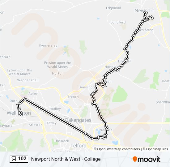 102 Route: Schedules, Stops & Maps - Newport Interchange (Updated)