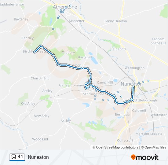 41 Route: Schedules, Stops & Maps - Nuneaton (Updated)