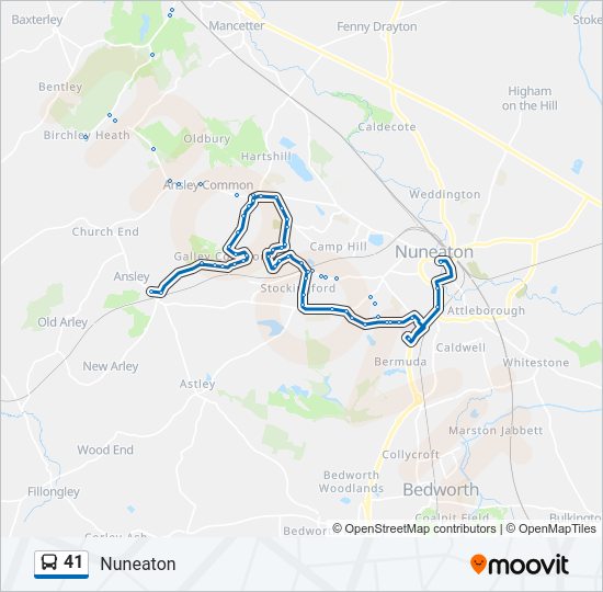 41 Route: Schedules, Stops & Maps - Nuneaton (Updated)