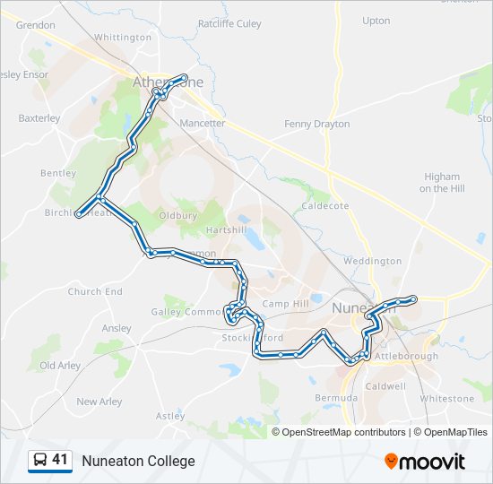 41 Route: Schedules, Stops & Maps - Nuneaton College (Updated)