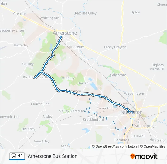 41 Route: Schedules, Stops & Maps - Atherstone Bus Station (Updated)
