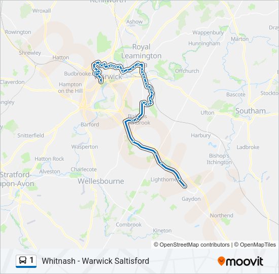 1 Route: Schedules, Stops & Maps - Jlr Gaydon (Updated)