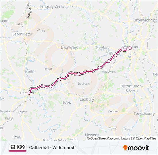 X99 Route: Schedules, Stops & Maps - Worcester Bus Station (Updated)